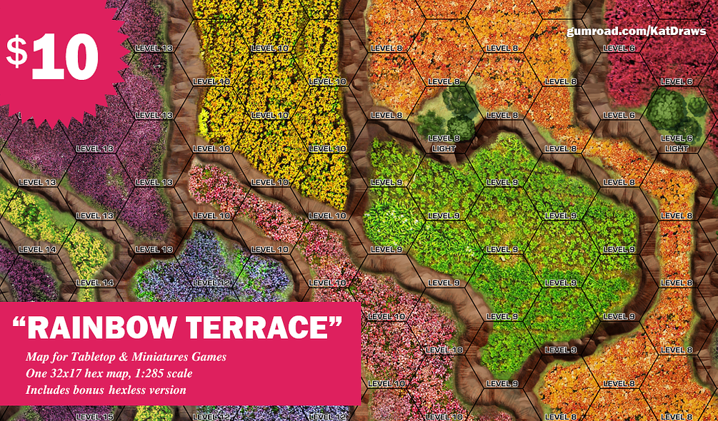"Rainbow Terrace" - Map for Tabletop Games