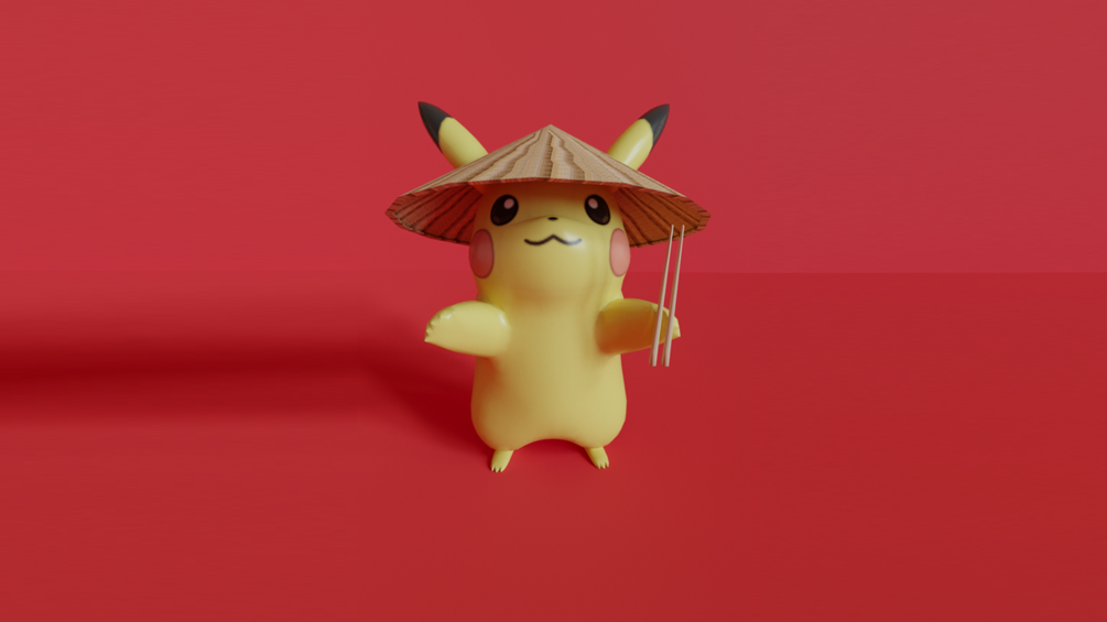Chinese Pikachu Low-poly 3D model