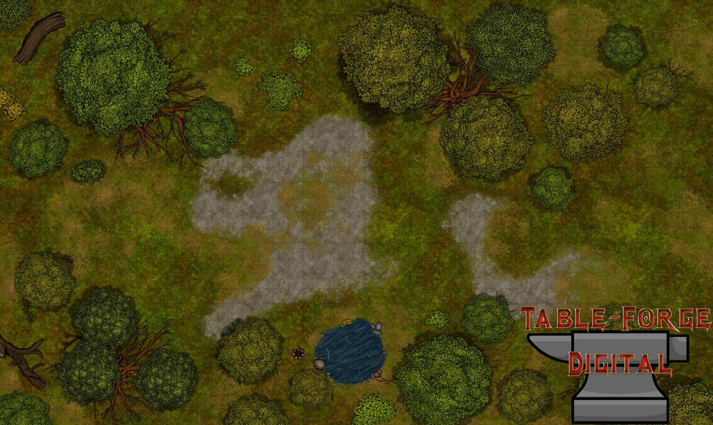 Forest Battlemap D&D Fantasy RPG Forest Map 45x30.