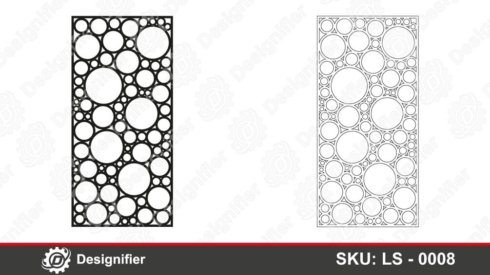 Decorative Panel Circles LS 0008 Design for cutting applications, DXF ...