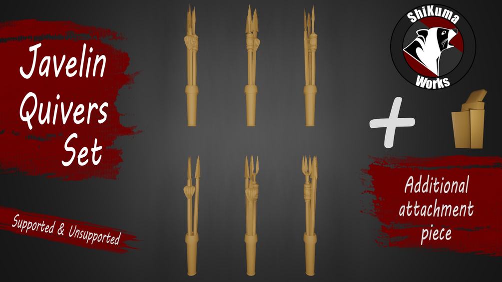 Javelin quiver set (6 versions + 1 attachment)