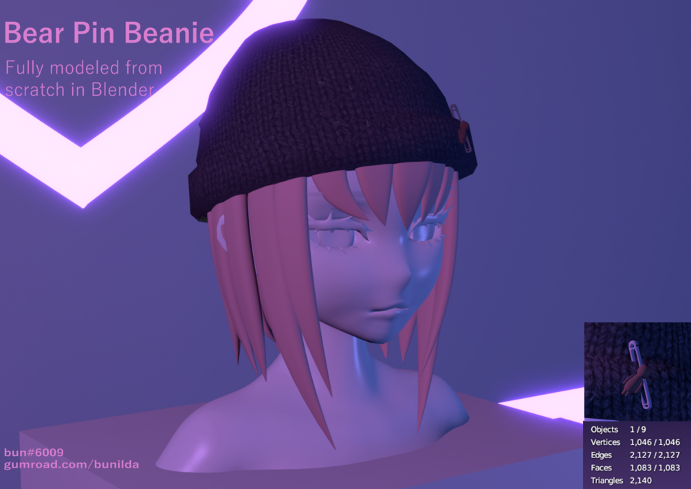 Bear Pin Beanie Asset For VRChat