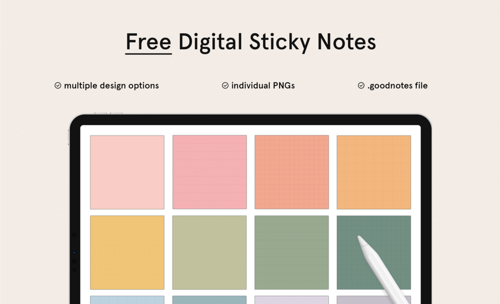 Free Digital Sticky Notes (for Digital Notes, Planners, etc)