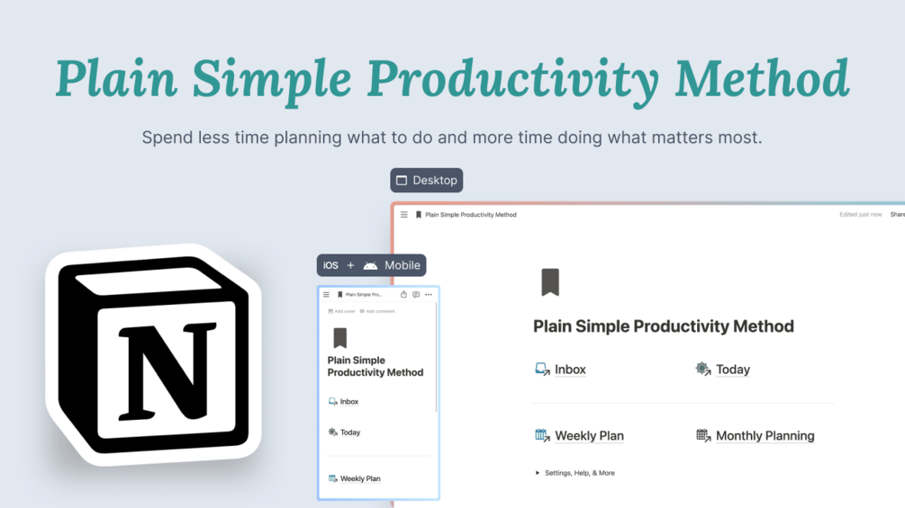 Plain Simple Productivity Method - Using Notion