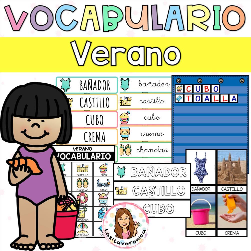Vocabulario Verano / Summer vocabulary Spanish