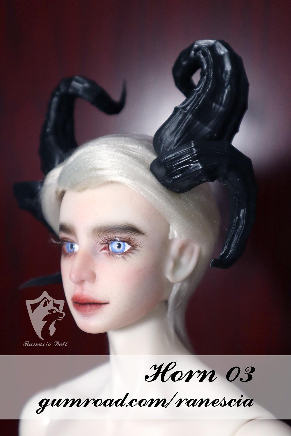 BJD head sculpt Aries with horn 03