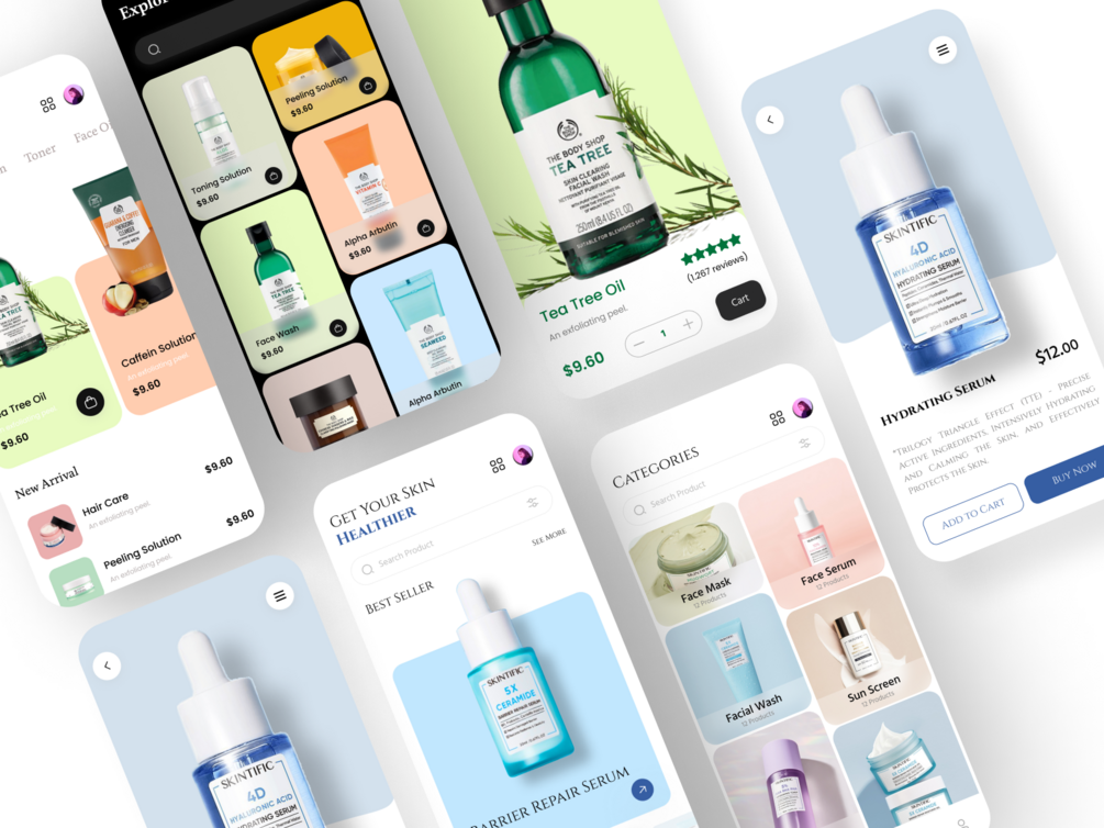 skincare mobile app design UI KIT