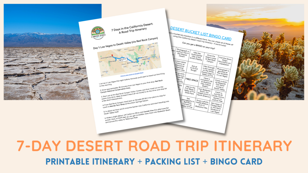 California Desert Road Trip Printable