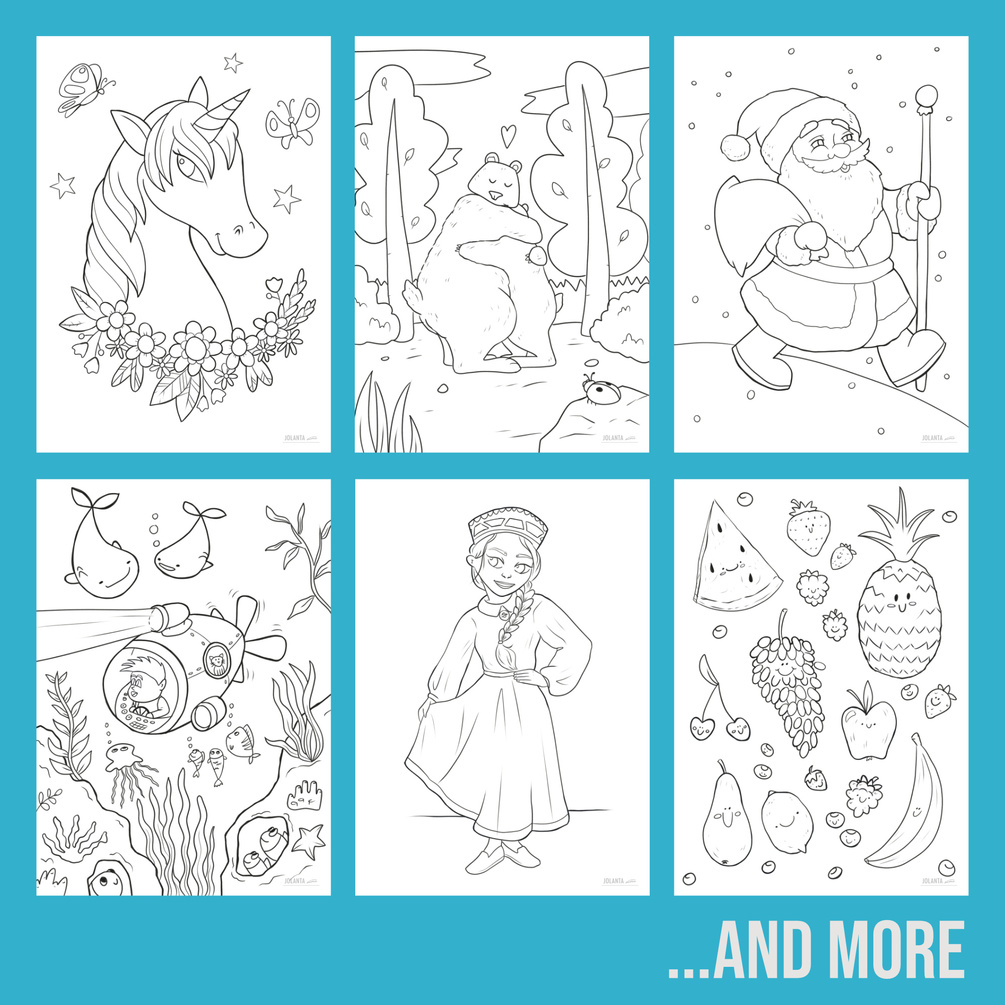 Full Set of 10 Printable Coloring Pages for Children