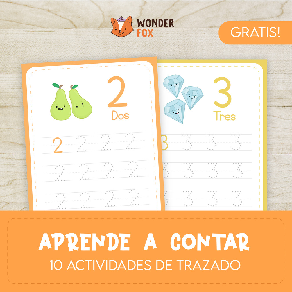 Aprende los números | Actividad para trazar y colorear | Imprimible