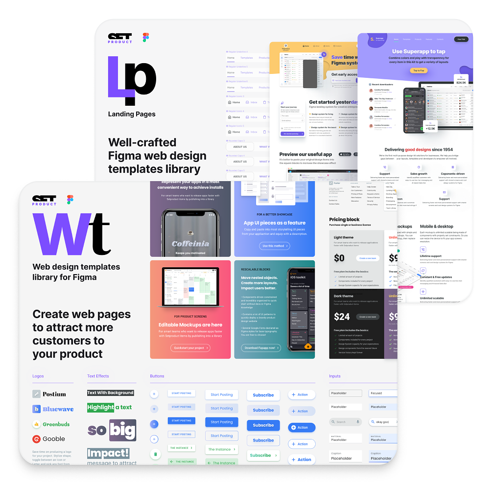 Web design bundle - Landing pages + Website templates UI kits