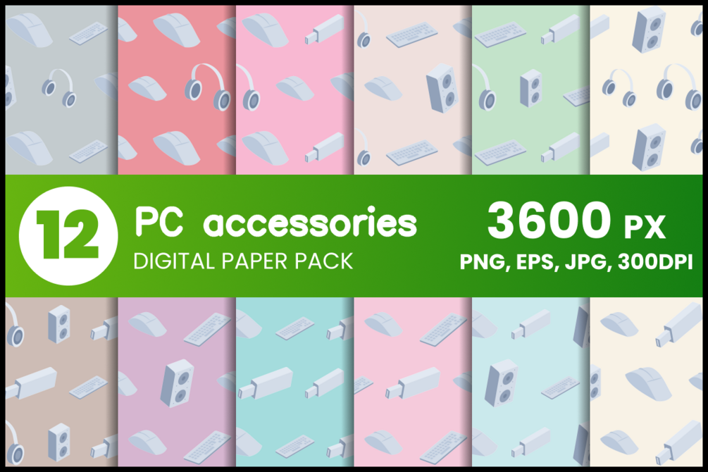 PC accessories 12 Digital Paper Set