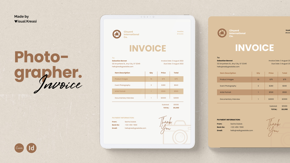 Photographer Invoice Template