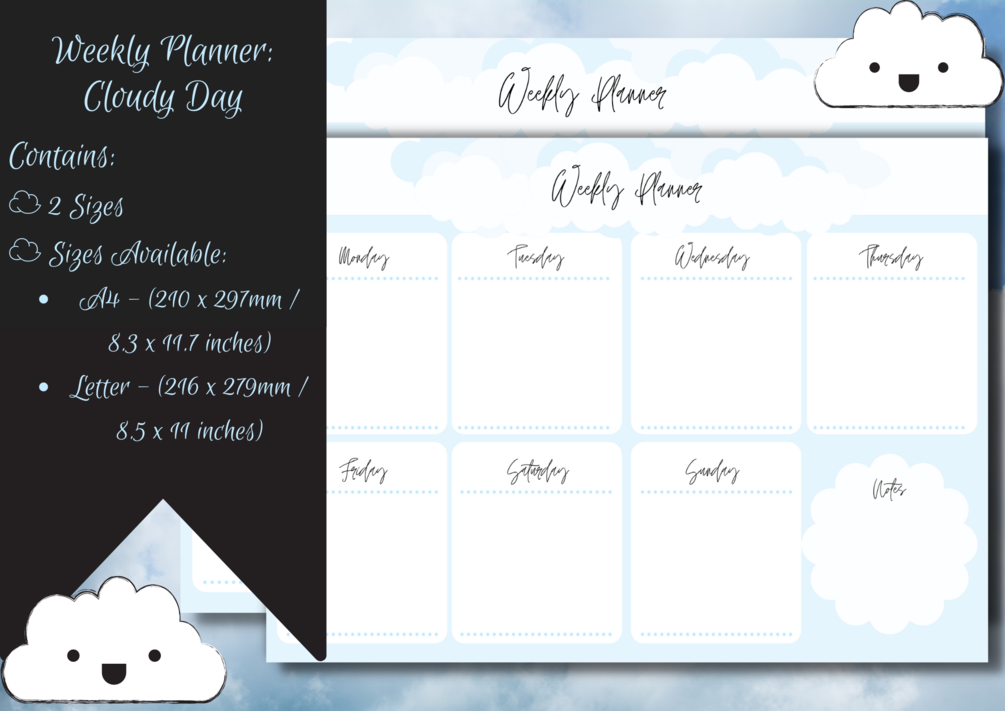 Weekly Planner: Cloudy Day