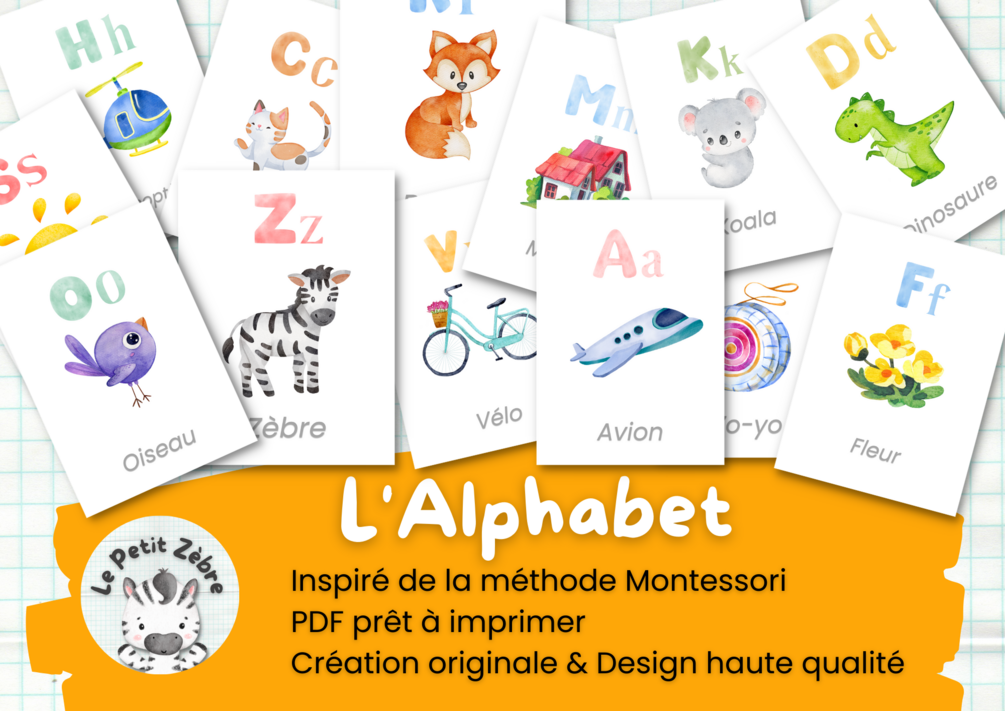 26 CARTES EDUCATIVES ALPHABET