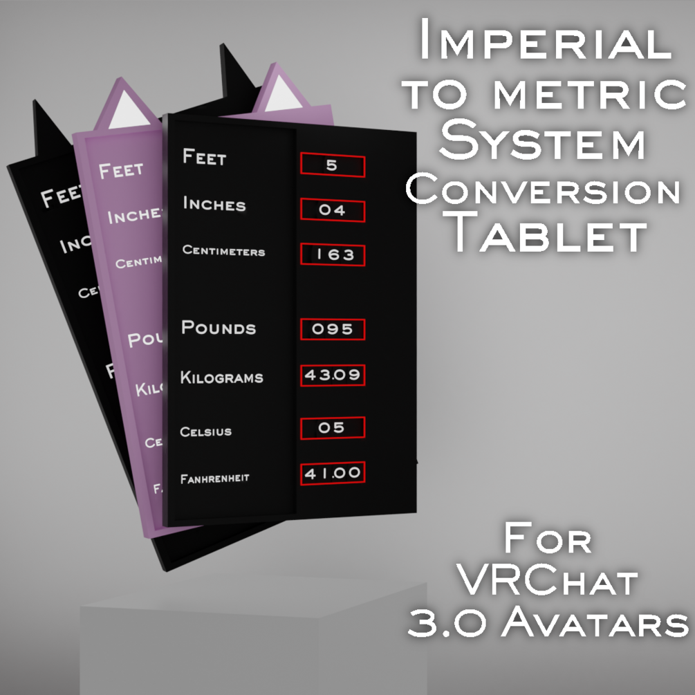 Imperial and Metric Units Conversion Tablet for VRChat 3.0 avatars