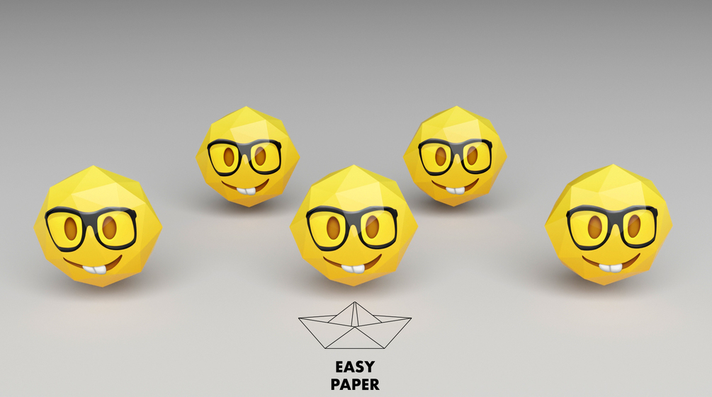 Nerd Emoji Papercraft for beginners