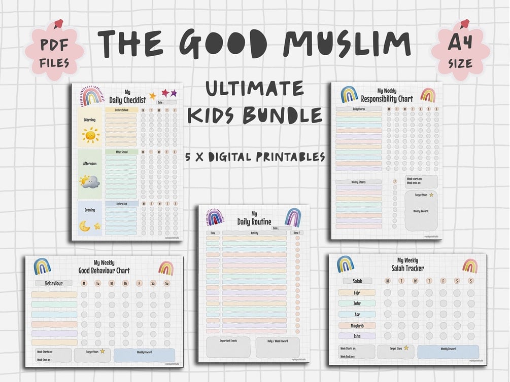 The Good Muslim Ultimate Kids Bundle | 5 in 1 Printables for Muslim ...