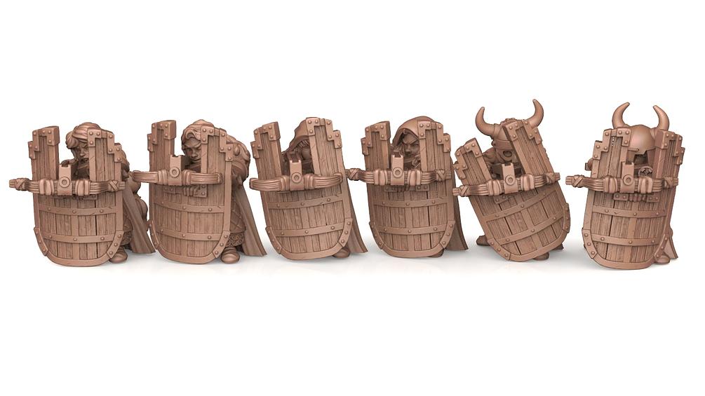 Female Dwarf Crossbow And Shield Unit Miniature (25mm Scale)