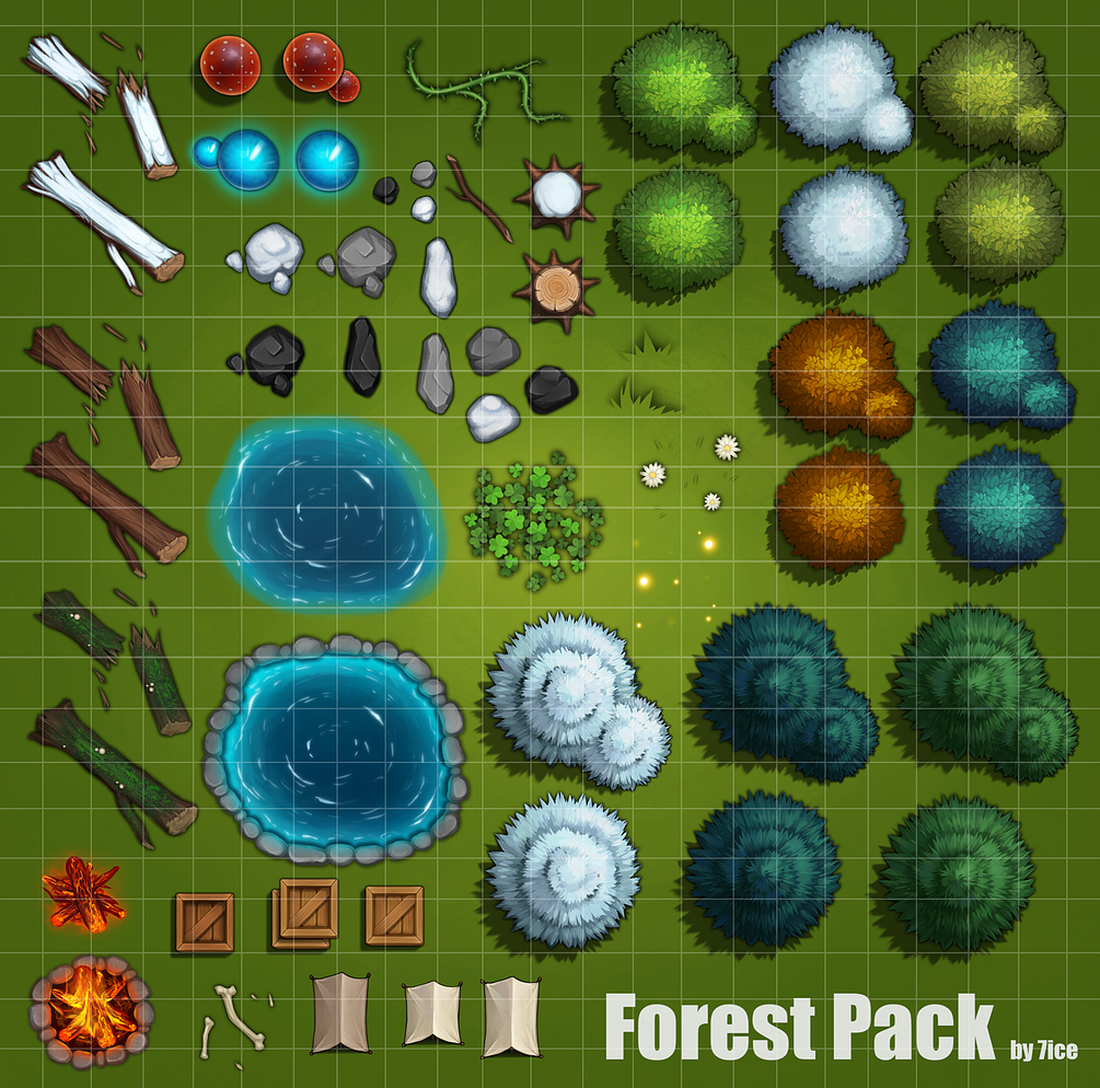 Free Virtual Tabletop Assets: Forest Tokens