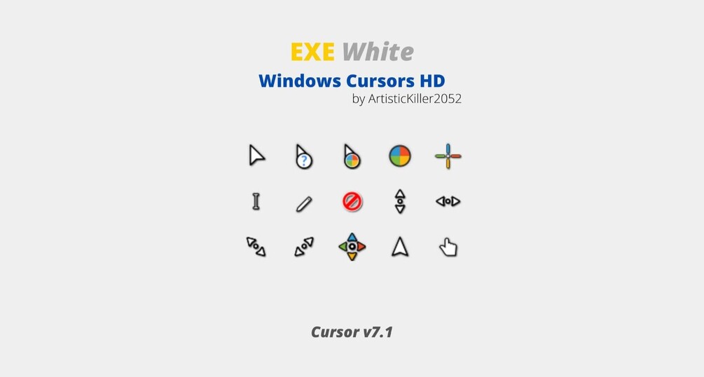 EXE v7.1 White Cursor HD Windows 11/10/7