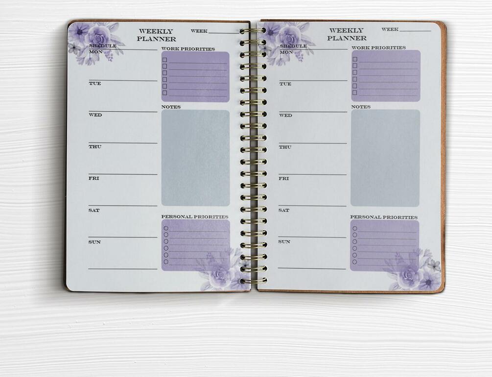 Purple weekly planner, Purple weekly work planner, Purple timetable ...
