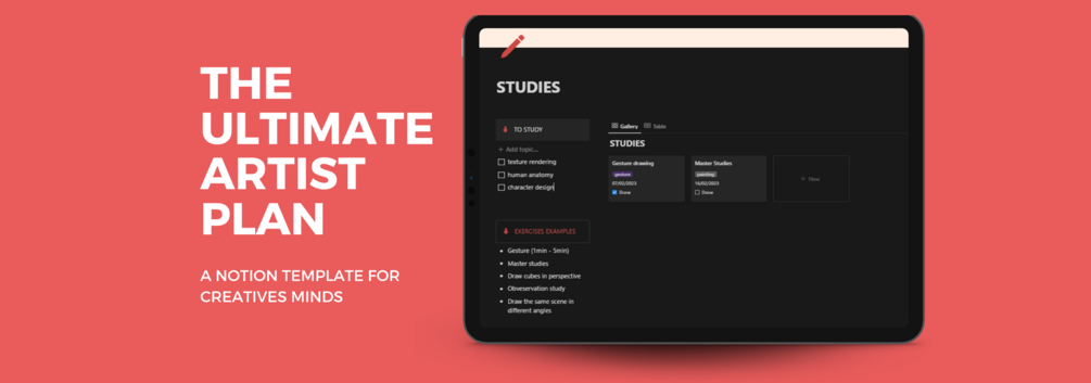 Ultimate Notion Template for Artist and Creatives
