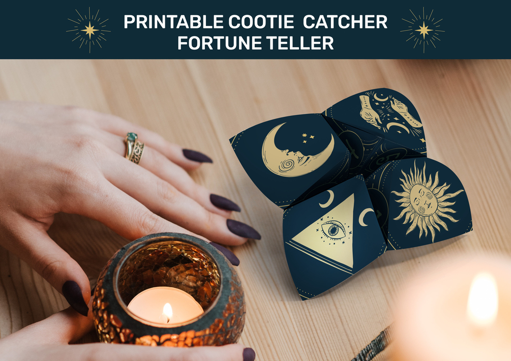 Fortune Teller Printable - Mystic Mood | Cootie Catcher, Digital ...