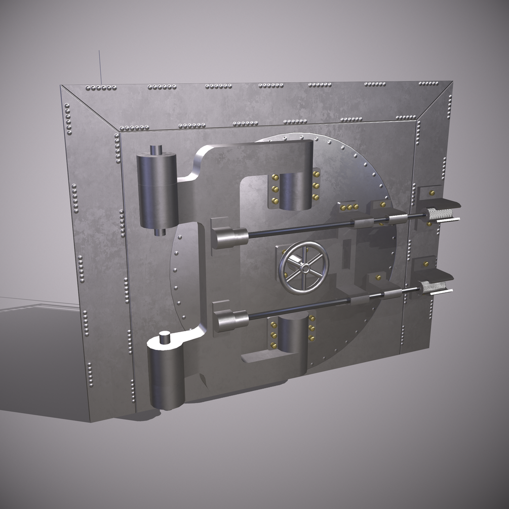 Metal Bank Safe - Vault - PBR Game Ready - Low-poly 3D model