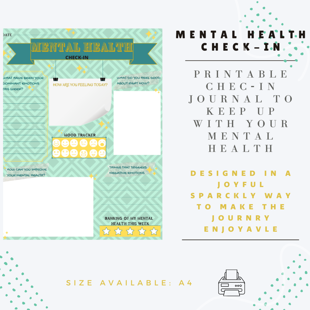 Printable Mental health check-in/journal