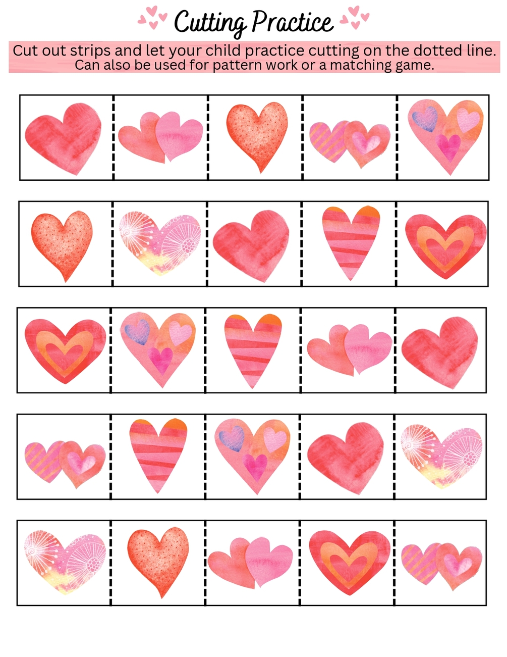 Valentine Cutting Strips