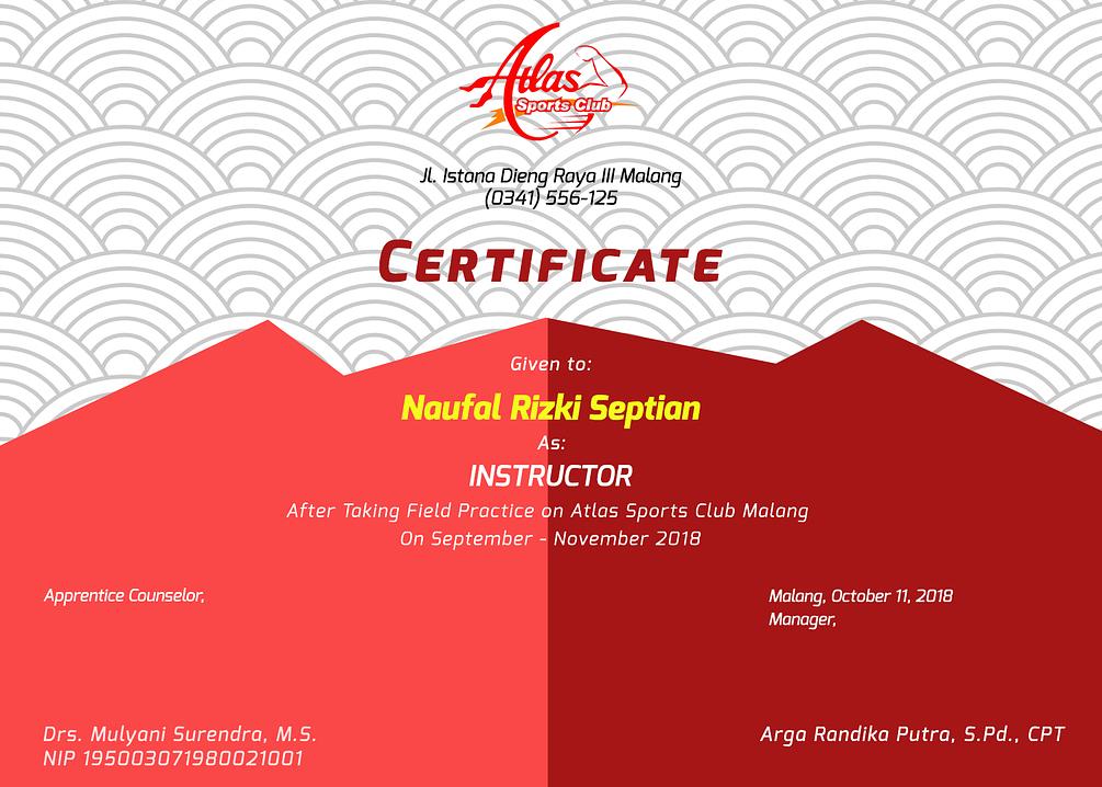 Atlas Certificate Template Design