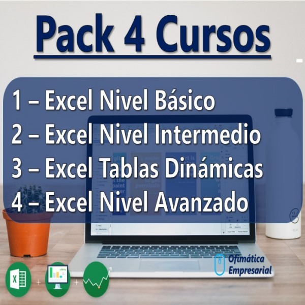 Pack de 4 Cursos - Excel de Básico a Avanzado