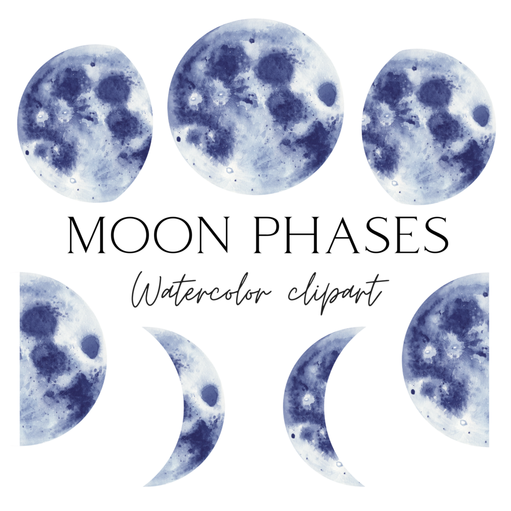 Blue Moon Phases Clipart