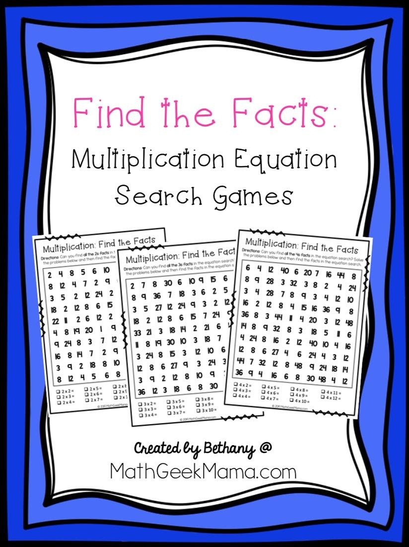 Find the Facts: Multiplication Equation Searches