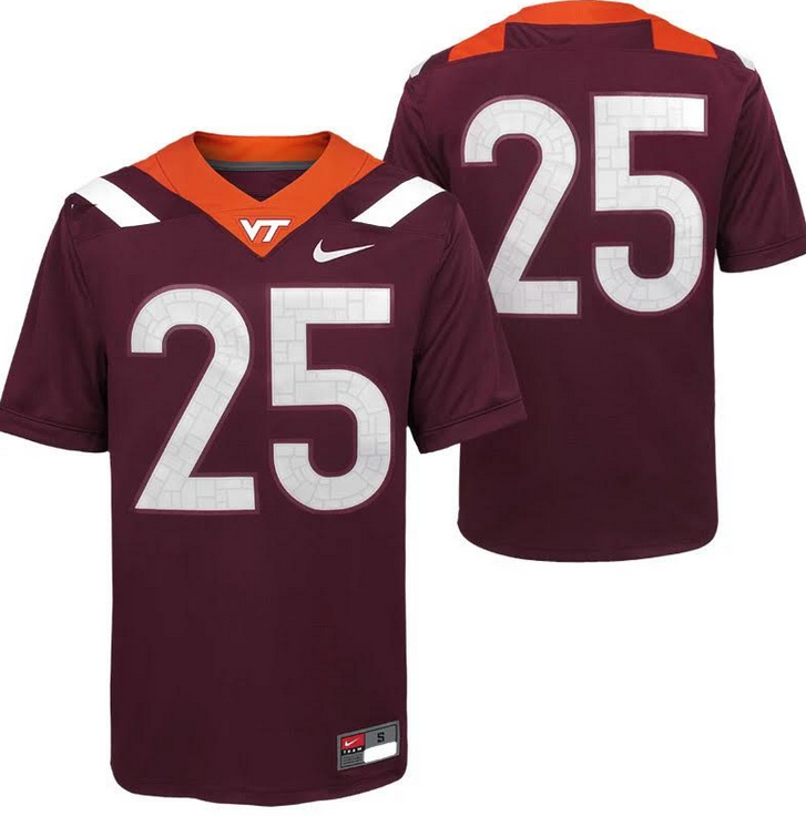 Frank Beamer Virginia Tech University Nike Hokie Stone Jersey