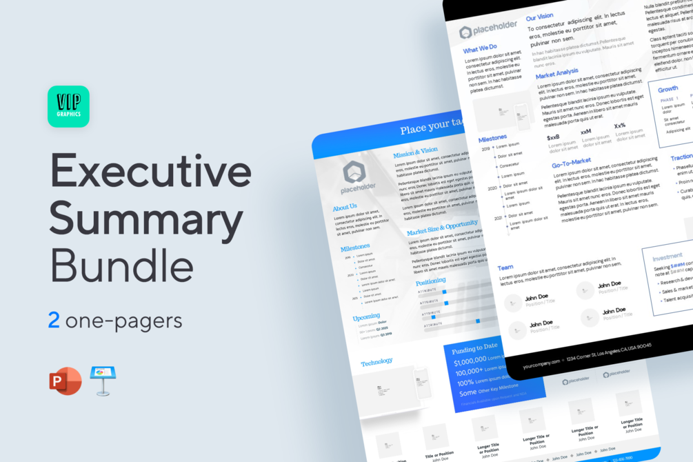 Executive Summary / One-Pager Bundle