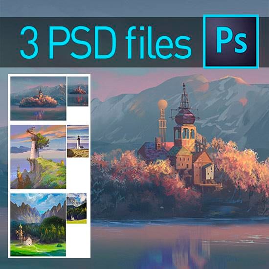 digital landscape painting PSD ver.1
