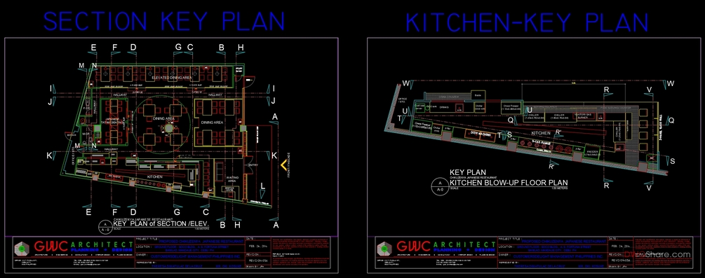 Japanese Restaurant Elevations and Sections Details AutoCAD File DWG