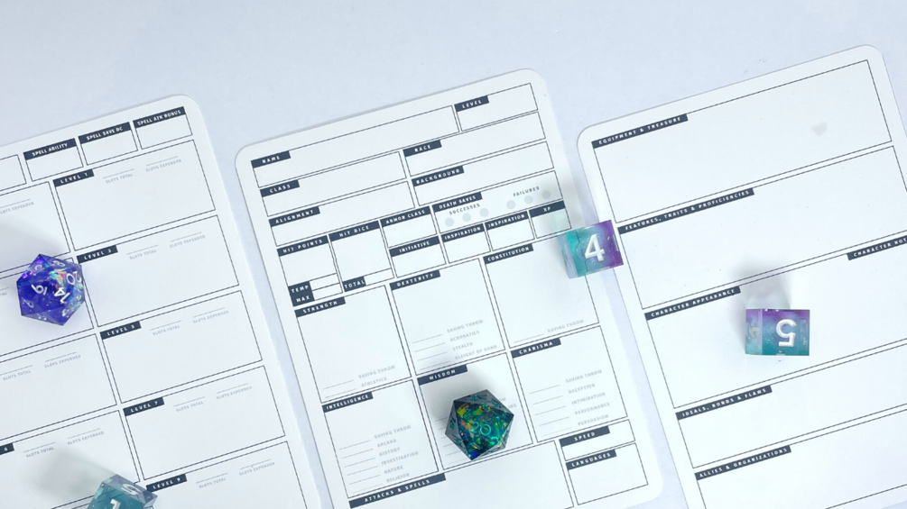 Mini 5e DnD Character Sheets