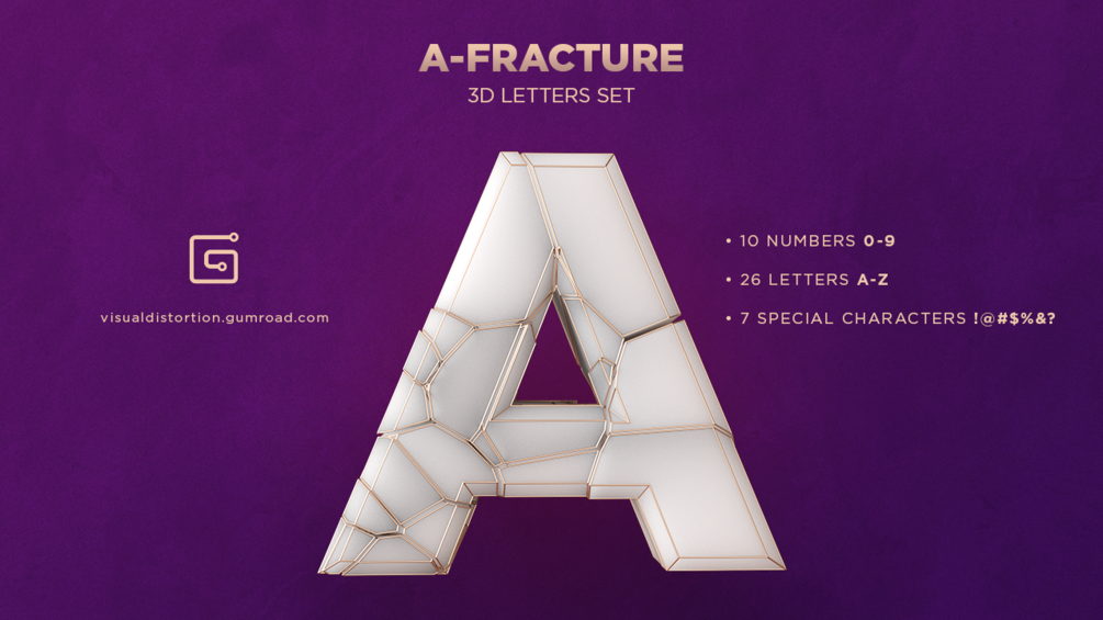 A-FRACTURE. 3D LETTERS SET.