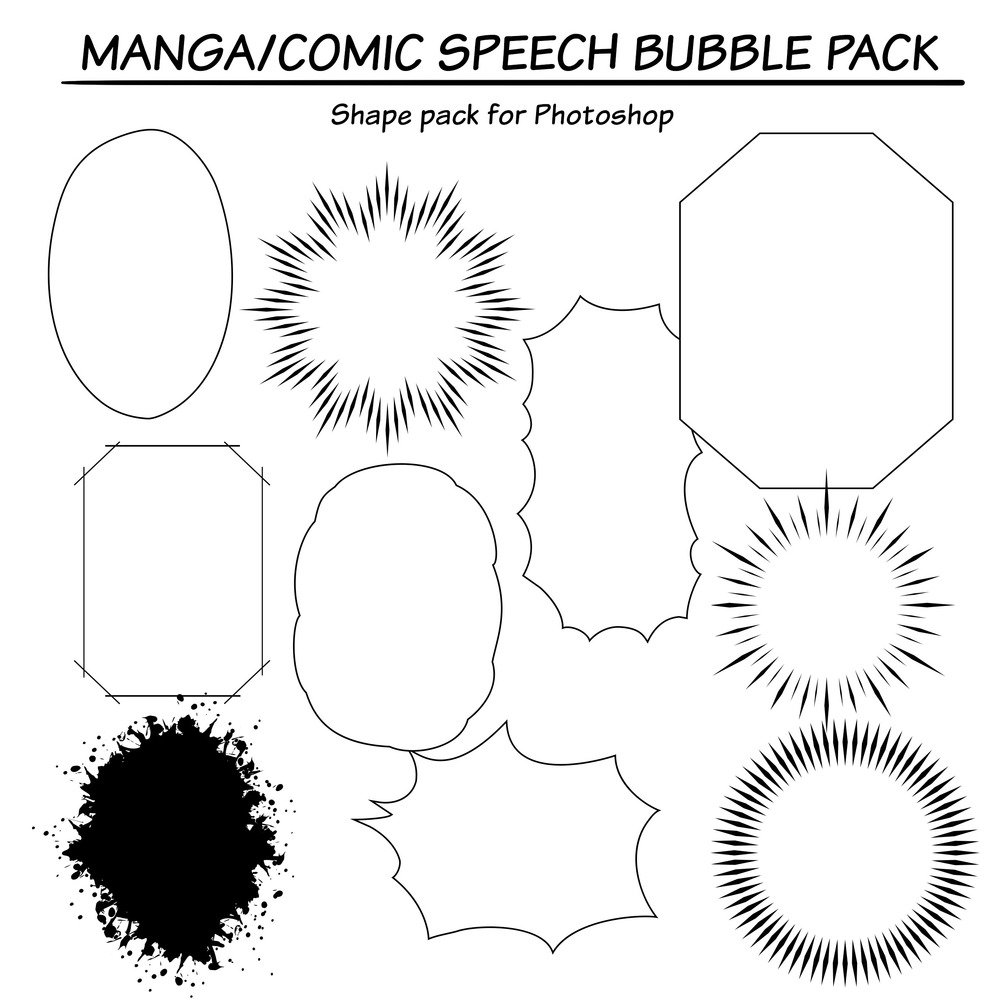Manga/Comic Speech Bubble Shape Pack
