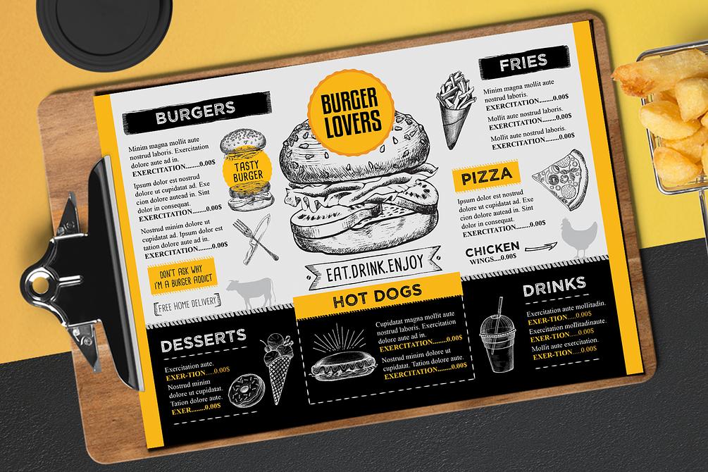 Burger Menu Restaurant
