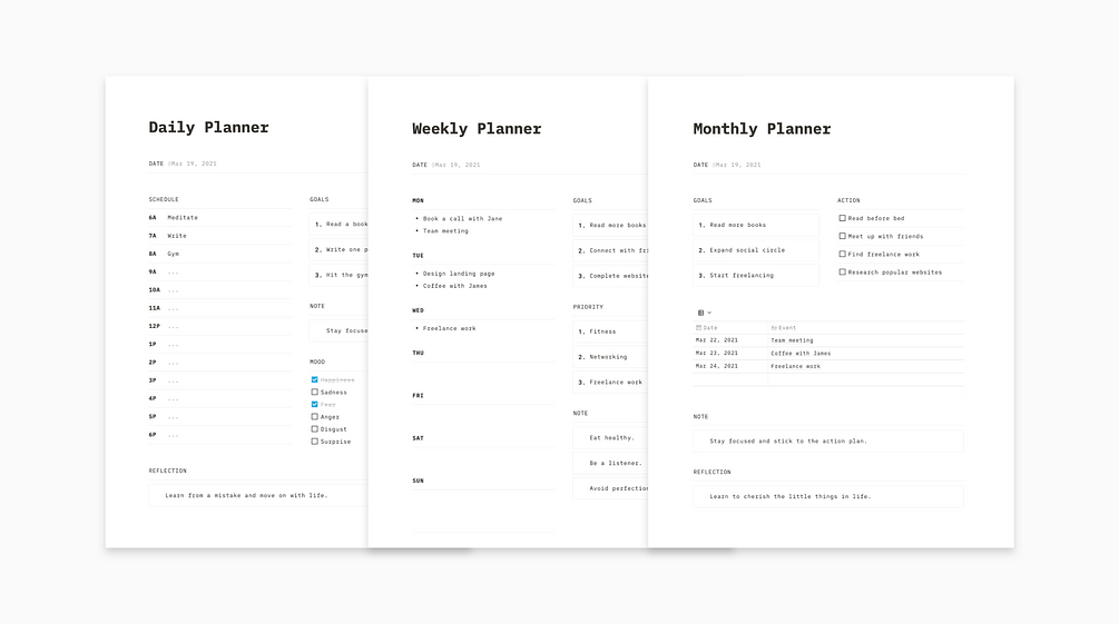 Notion Planners