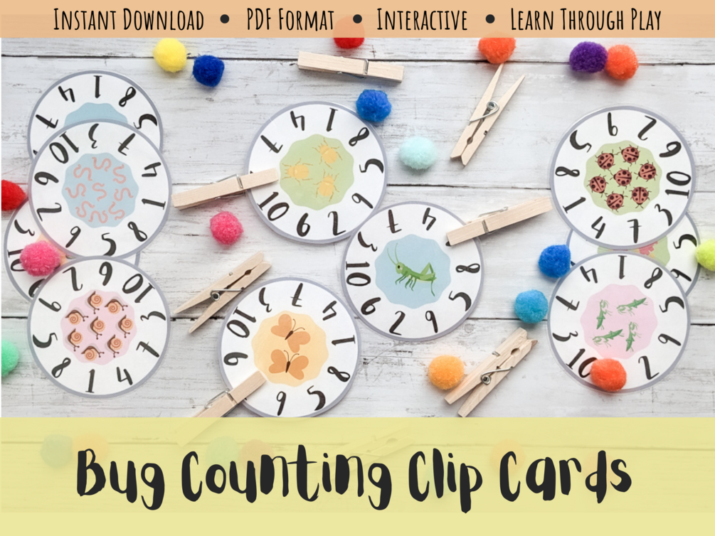 Bug Themed Counting Clip Cards - Preschool, Homeschool, Number ...
