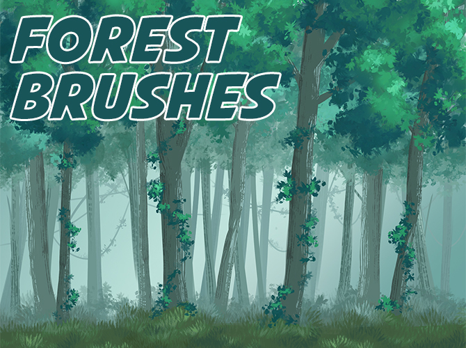 Forest background Photoshop brushes