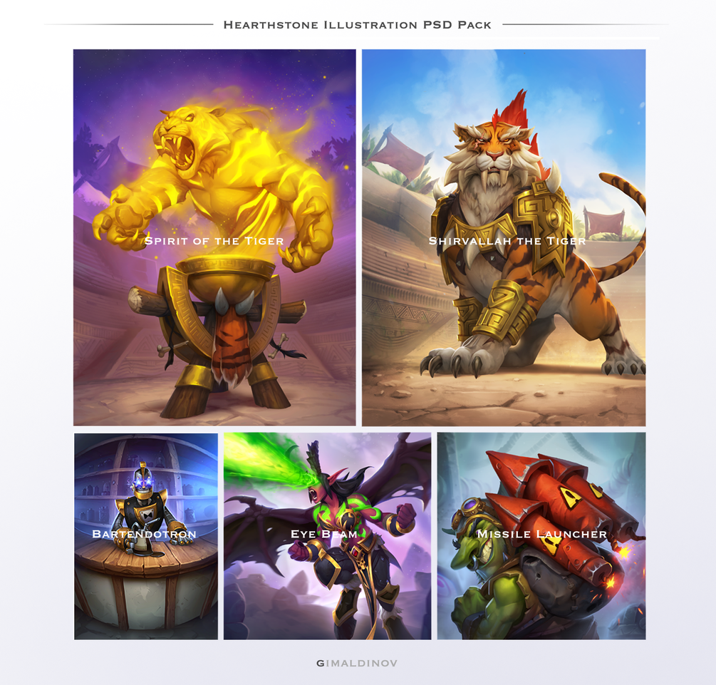 Hearthstone illustrations PSD pack