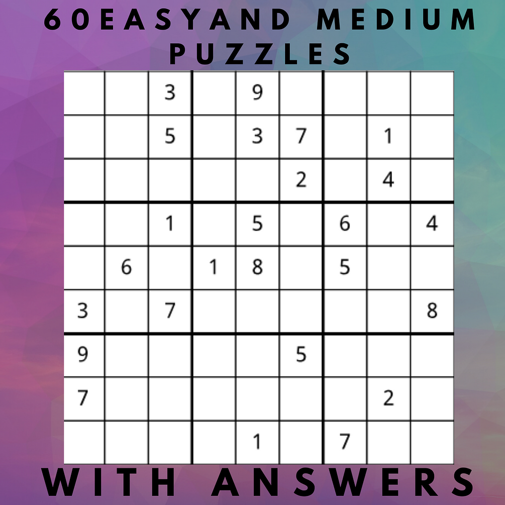 60 Medium And Hard Sudoku Puzzles With Answers