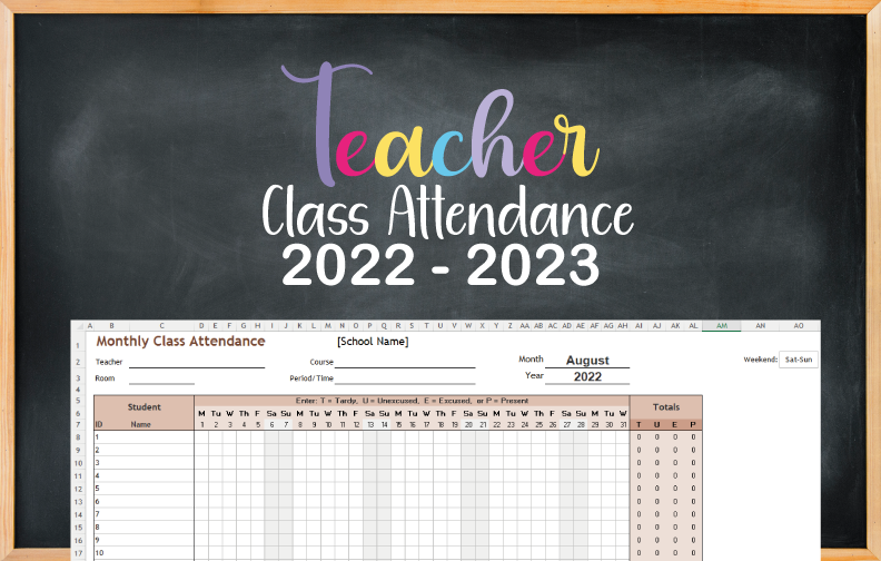 class attendance template for teacher