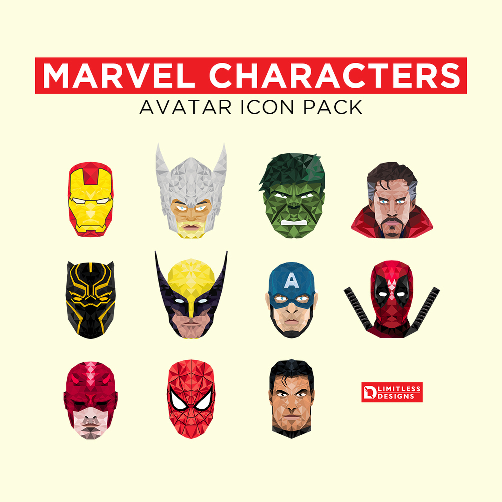 FREE Marvel Superhero Avatar Illustrations